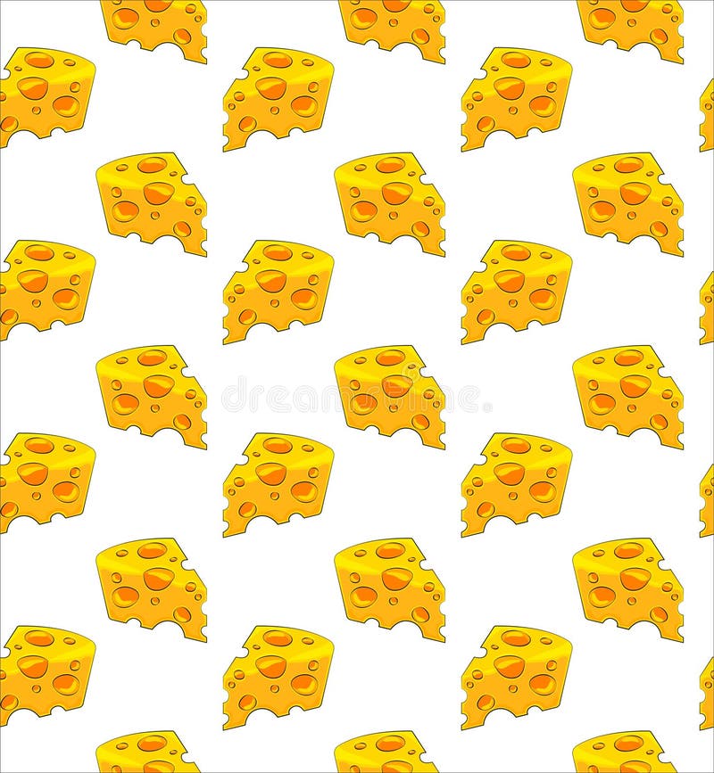 Vector Seamless Pattern of Cheese. Seamless Pattern with Food in ...