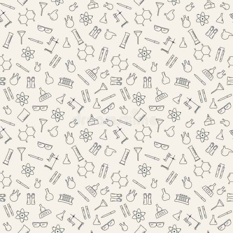 Vector Seamless Pattern with Chemical Laboratory Equipment Stock Vector ...