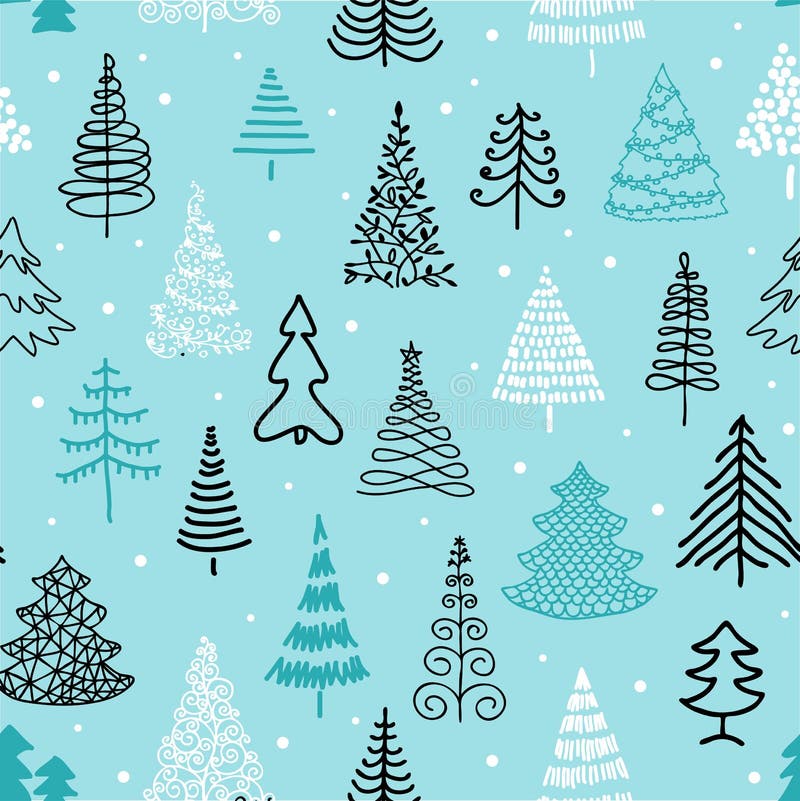 Vector Seamless Pattern of Christmas Tree.Vector Illustration Stock ...