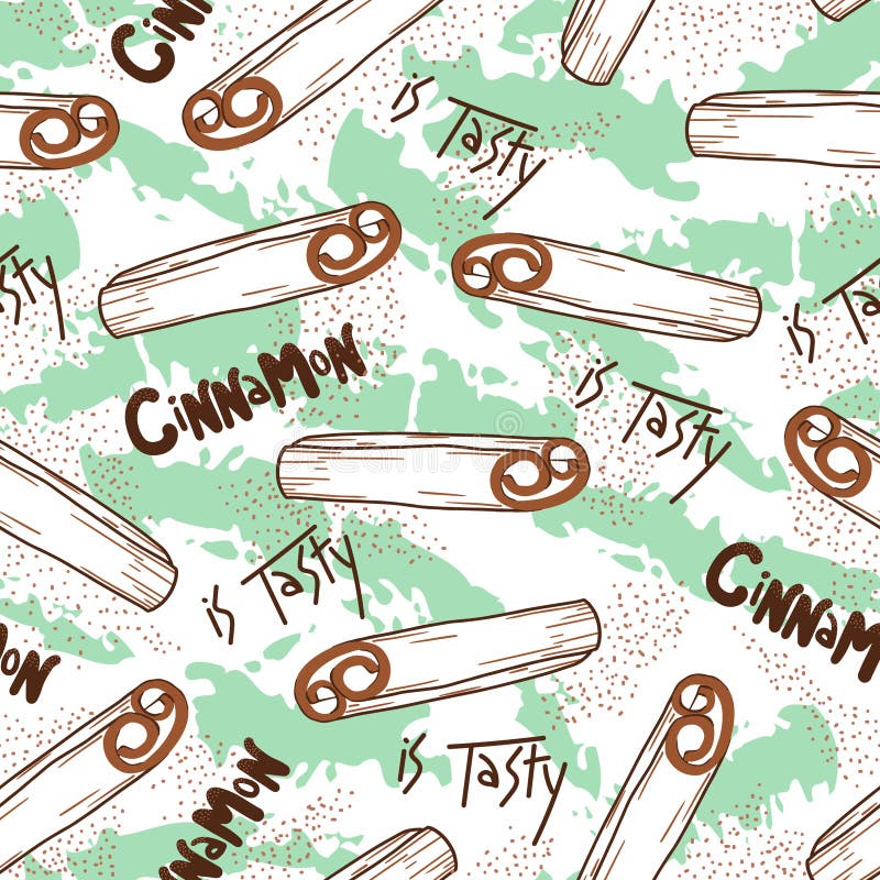 Vector Seamless Pattern Cinnamon Lovers Stock Vector - Illustration of ...