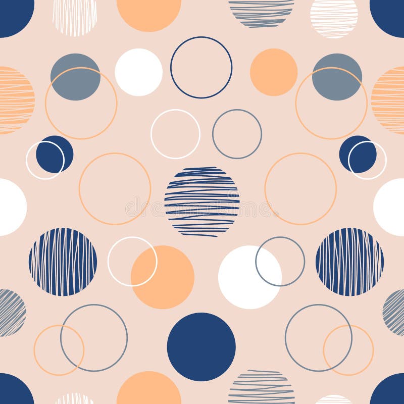 Vector Seamless Pattern with a Circle Textures. Stock Vector ...