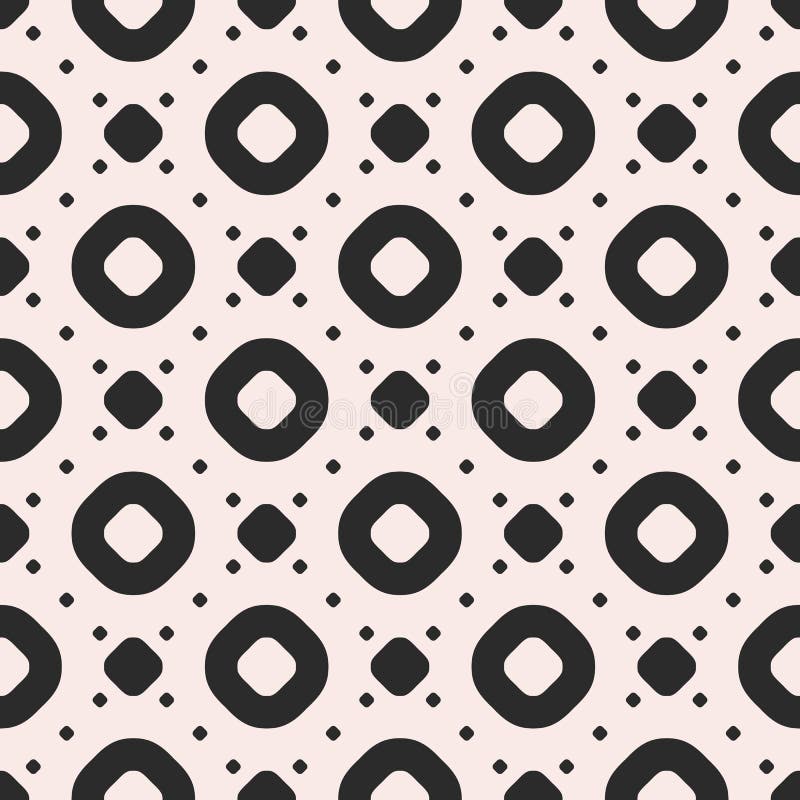 Vector Seamless Pattern with Circles, Rings and Dots. Monochrome ...