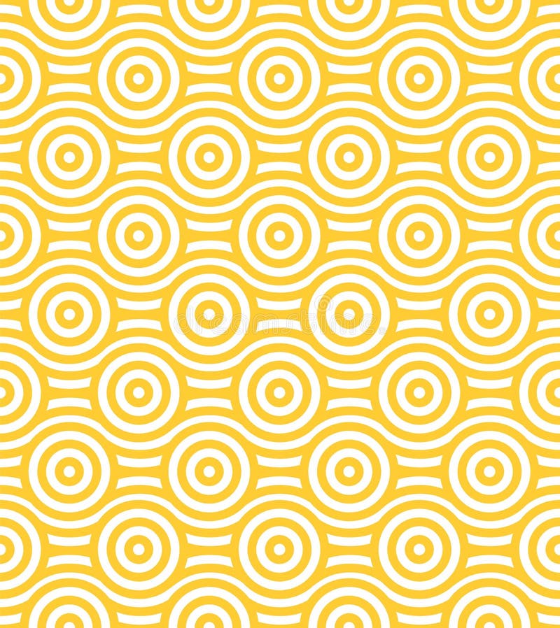 Vector Seamless Pattern with Circles. Yellow Geometric Background Stock ...