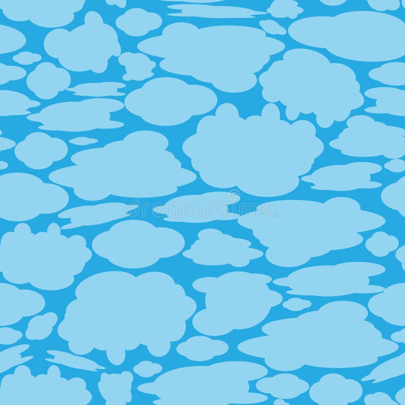 Vector Seamless Pattern of Clouds in the Light Blue Sky Stock Vector ...