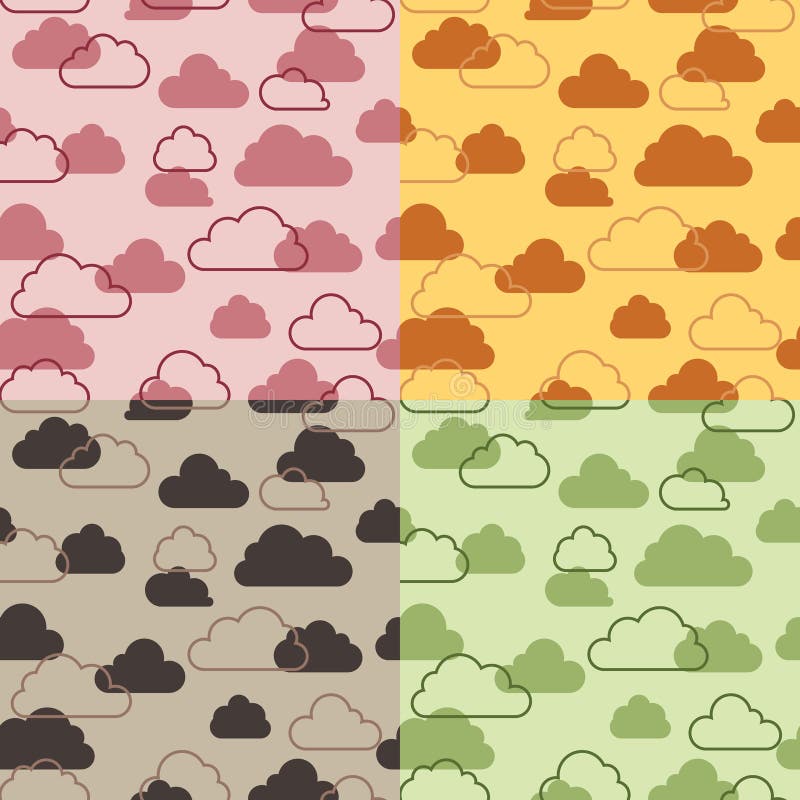 Vector Seamless Pattern of Clouds on Sky. Stock Vector - Illustration ...