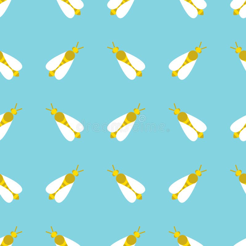 Vector Seamless Pattern with Color Bee Stock Vector - Illustration of ...