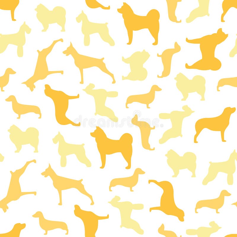 Vector Seamless Pattern of Color Dogs Stock Vector - Illustration of ...