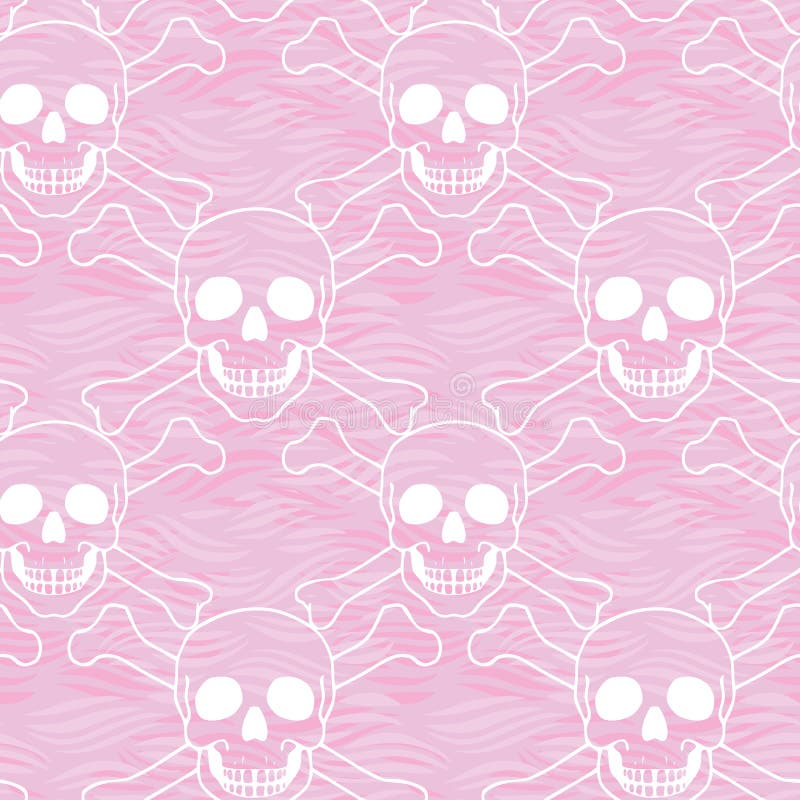 Vector Seamless Pattern with Color Skulls Stock Vector - Illustration ...