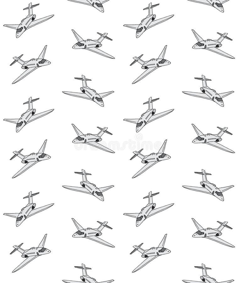Vector Seamless Pattern of Colored Airplane Stock Illustration ...