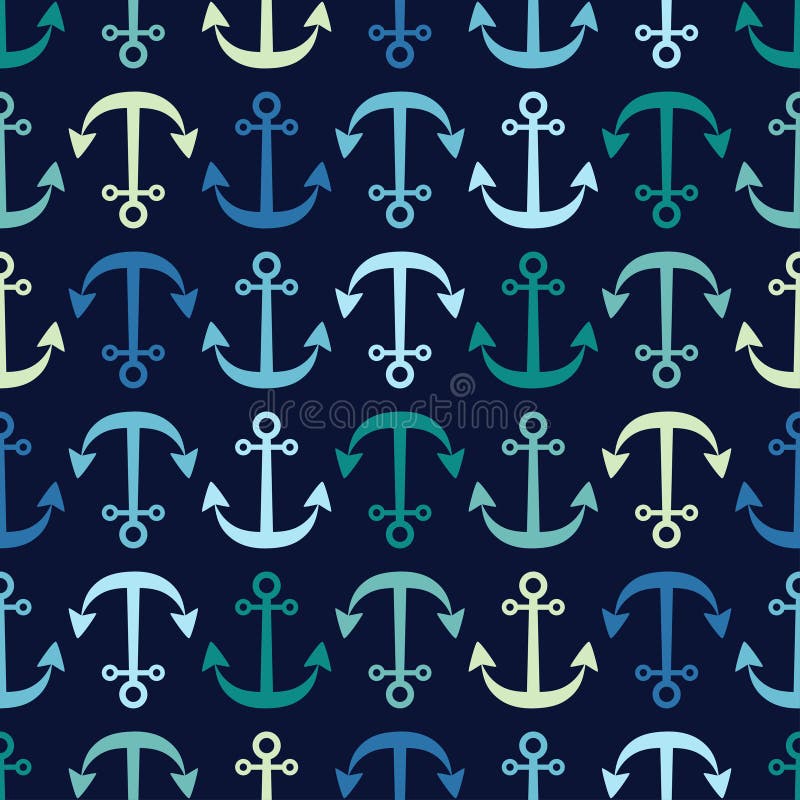 Vector Seamless Vector Pattern with Colored Anchors Stock Vector - Illustration of abstract ...