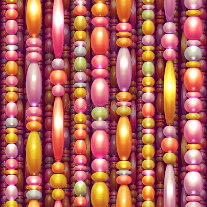 Vector Seamless Pattern with Colored Beads Stock Vector - Illustration ...