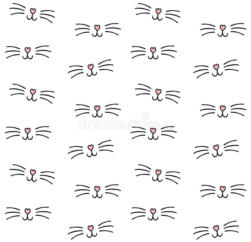 Vector Seamless Pattern of Colored Cat Nose Stock Vector - Illustration ...