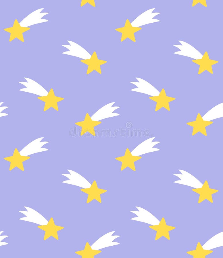 Vector Seamless Pattern of Colored Flying Star Stock Vector ...