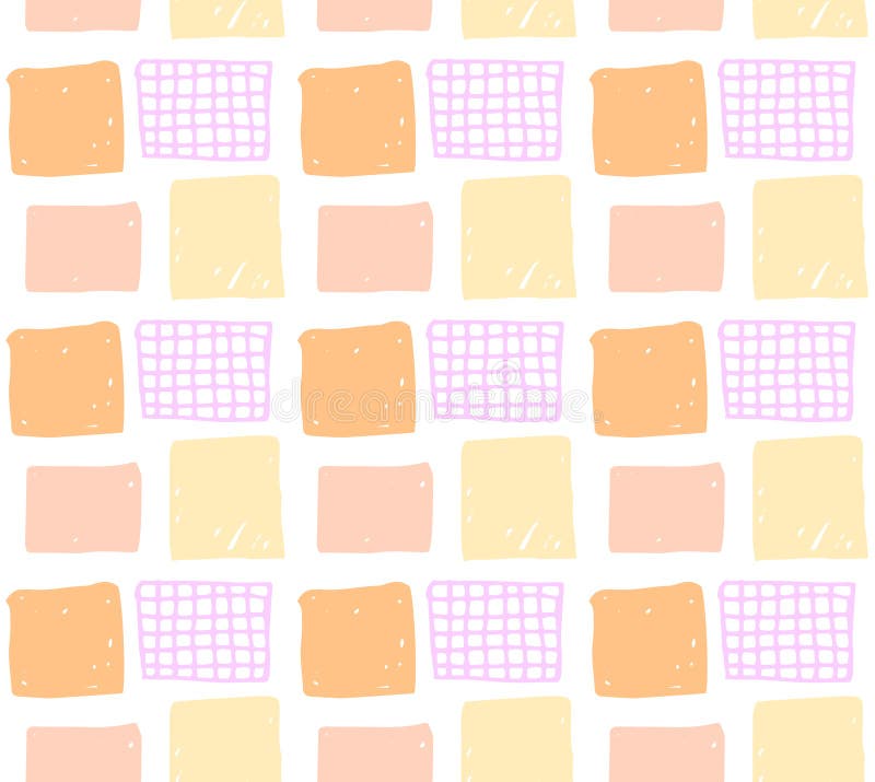 Vector Seamless Pattern with Colored Hand Drawn Squares. Stock ...