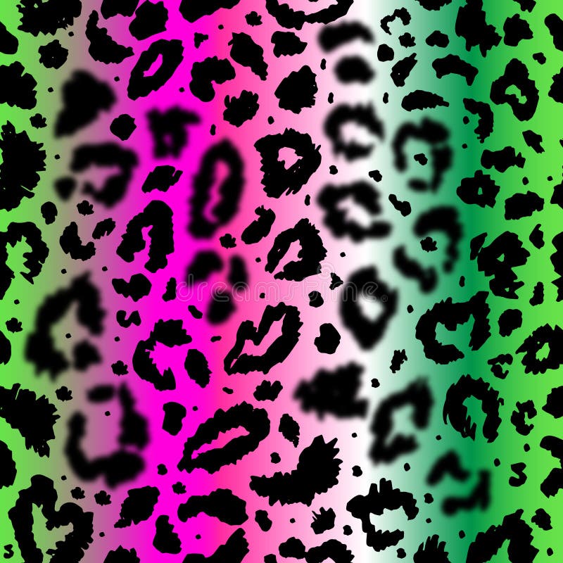 Vector Seamless Pattern with Colored Leopard Print. Animal Print ...