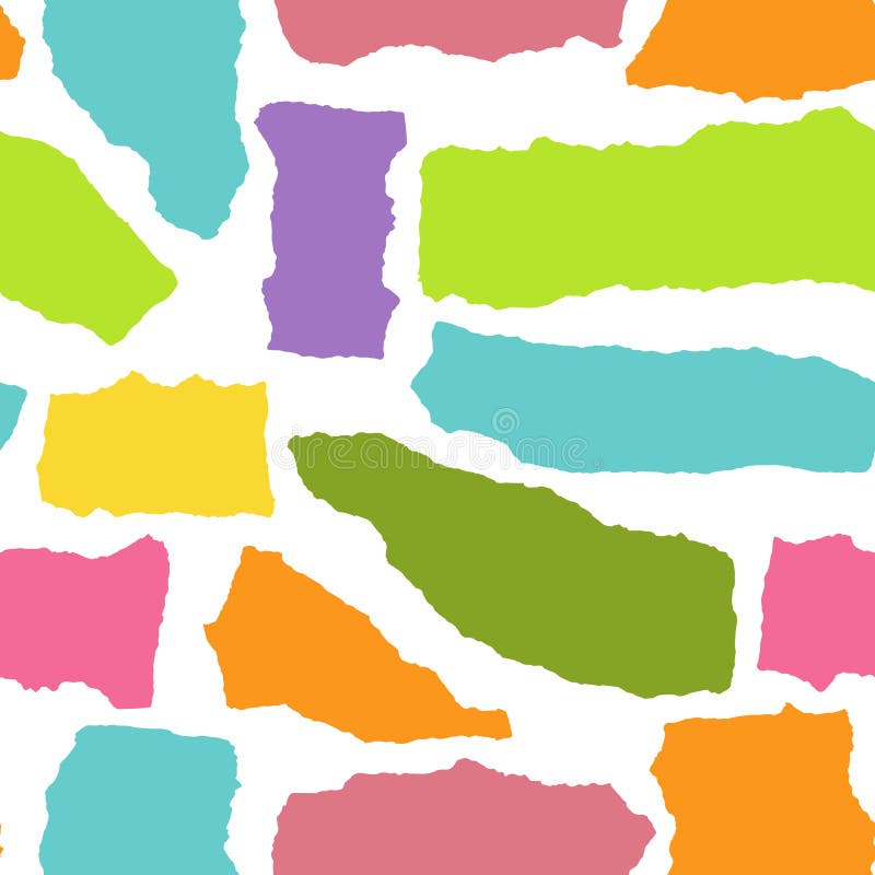 Vector Seamless Pattern of Colored Paper Different Shapes Scraps ...