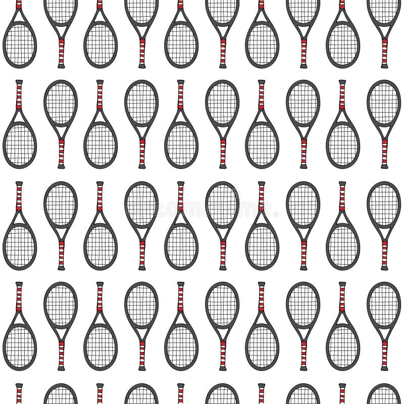 Vector Seamless Pattern of Colored Tennis Racket Stock Vector ...