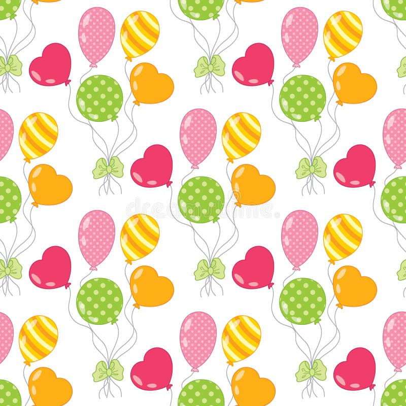 Vector Seamless Pattern with Colorful Balloons. Balloons Seamless ... Vector Seamless Pattern with Colorful Balloons. Balloons Seamless ...