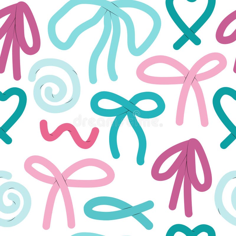 Vector Seamless Pattern with Colorful Bows Stock Vector - Illustration ...