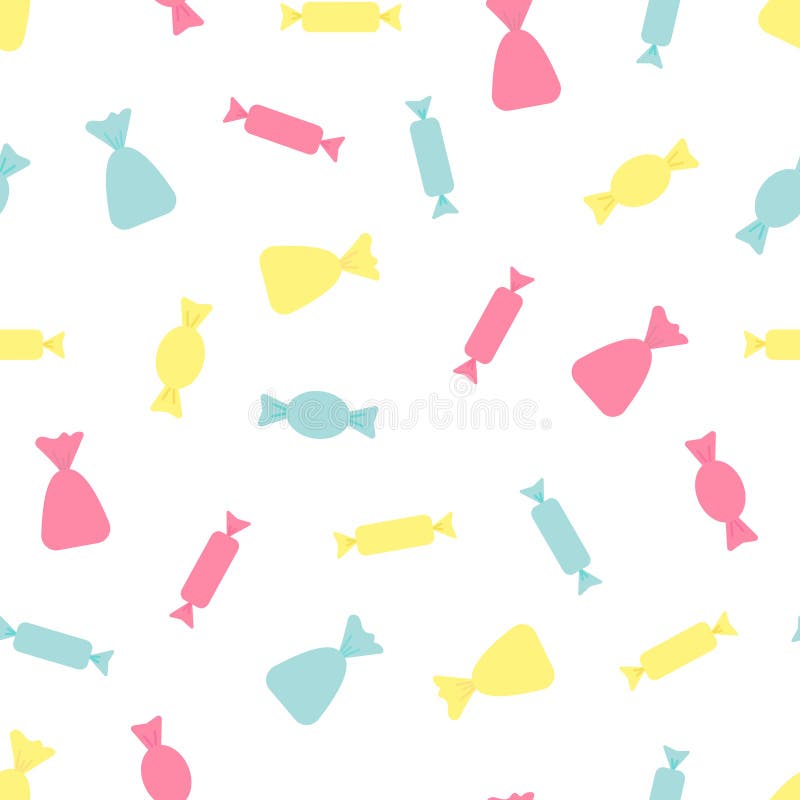 Vector Seamless Pattern with Colorful Candies. Sweets Seamless P Stock ...