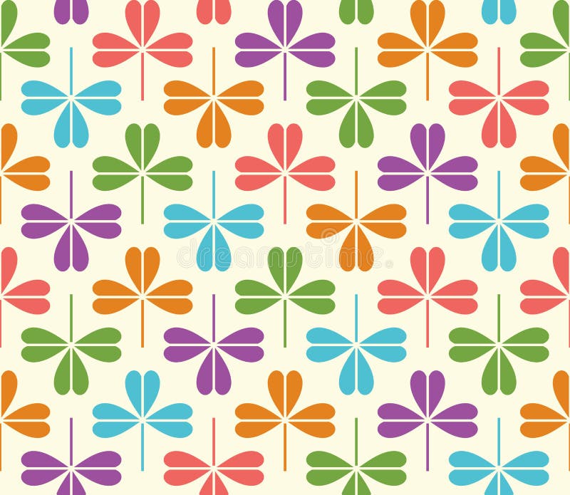 Vector Seamless Pattern with Colorful Clover Stock Vector ...