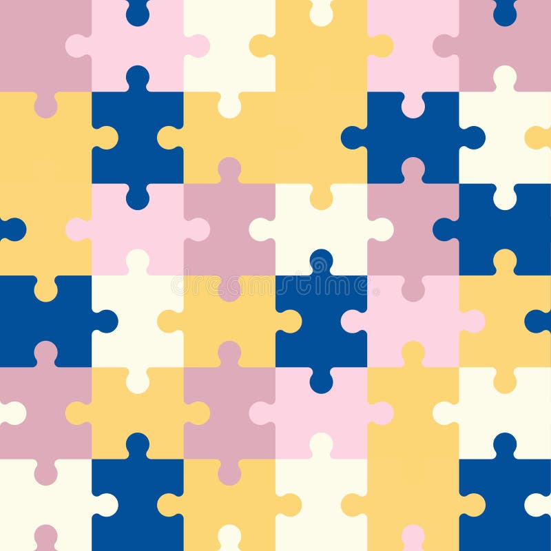 Seamless (repeatable) Puzzle Pieces Pattern Stock Vector - Illustration ...