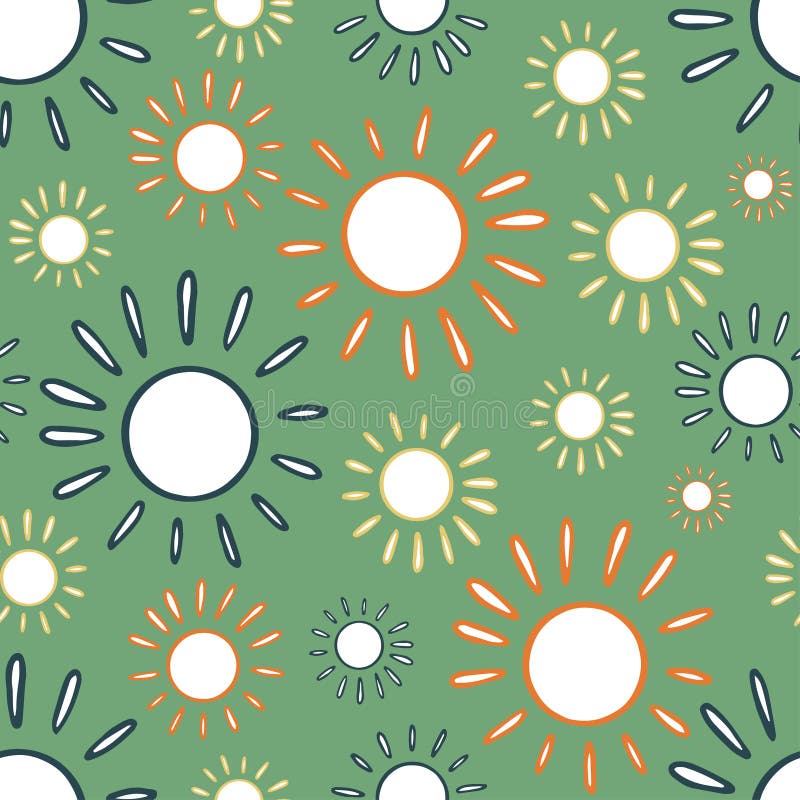 Vector Seamless Pattern Colorful Lined Design of Abstract Lined Sun ...