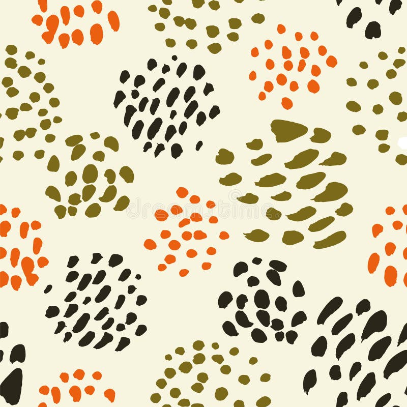 Vector Seamless Pattern. Colorful Painted Watercolor Points. Hand Drawn ...