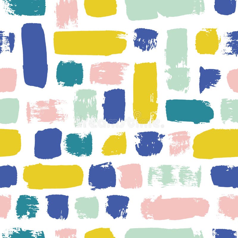 Vector Seamless Pattern. Colorful Painted Watercolor Points. Hand Drawn ...