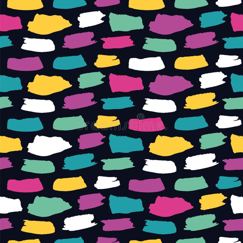 Vector Seamless Pattern. Colorful Painted Watercolor Points. Hand Drawn ...