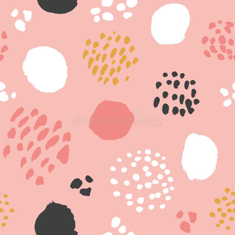 Vector Seamless Pattern. Colorful Painted Watercolor Points. Hand Drawn ...