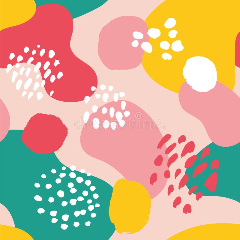 Vector Seamless Pattern. Colorful Painted Watercolor Points. Hand Drawn ...