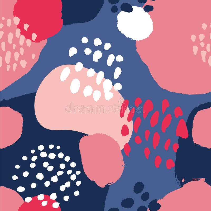 Vector Seamless Pattern. Colorful Painted Watercolor Points. Hand Drawn ...