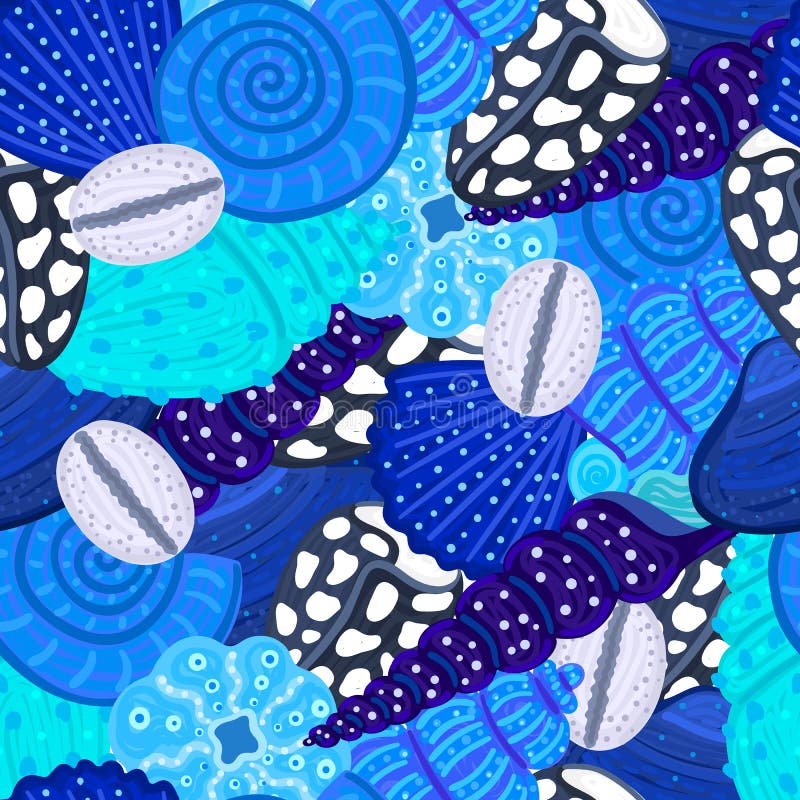 Seashells Seamless Pattern Paper Stock Illustrations – 1,505 Seashells ...