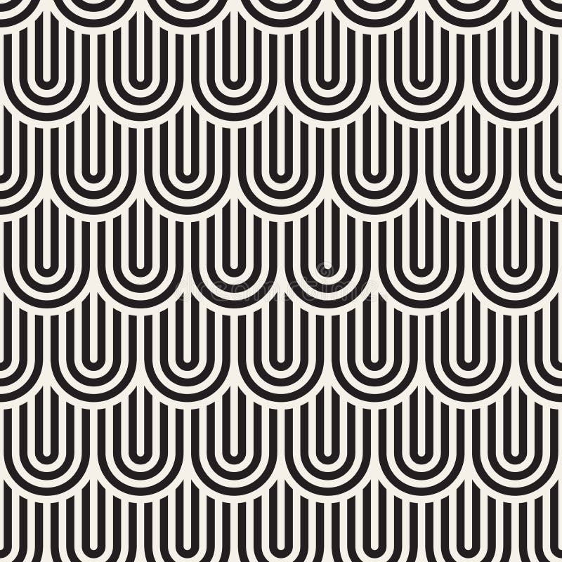 Vector Seamless Pattern. Concentric Bold Circles. Geometric Striped ...
