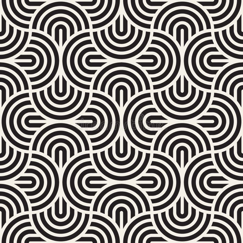 Pattern of Concentric Shapes Made of Rings and Spirals on White Stock ...
