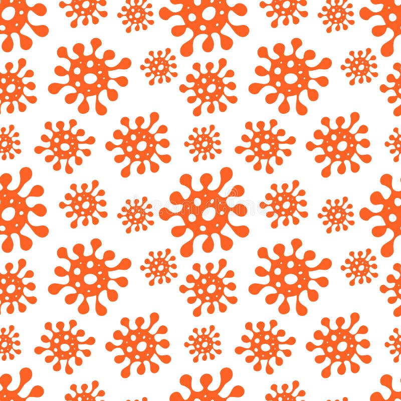 Vector Seamless Pattern Coronavirus Bacteria. Biology Organisms Stock ...
