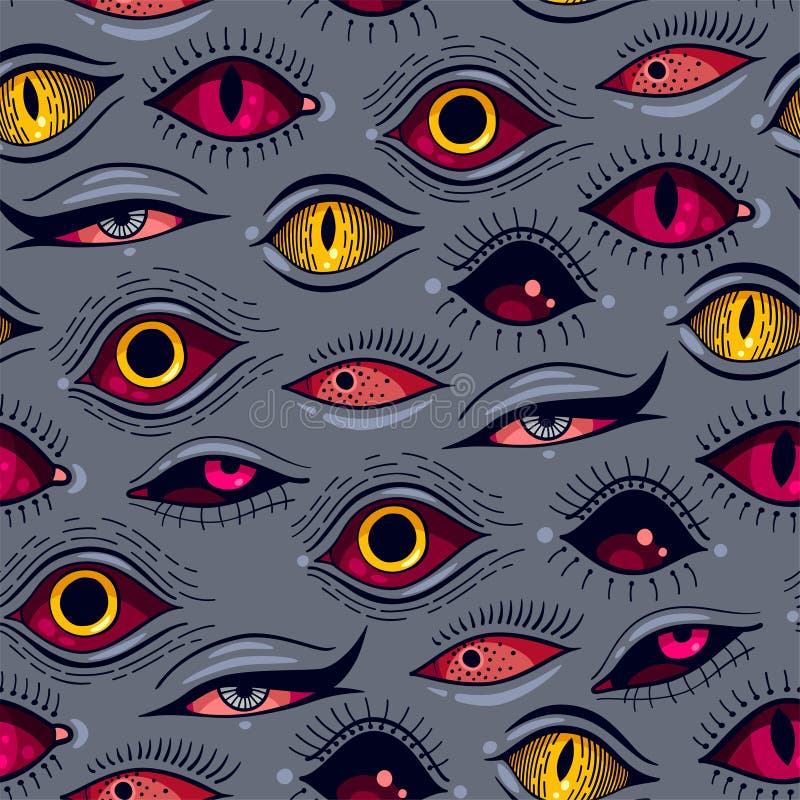 Seamless Eye Demon Stock Illustrations – 205 Seamless Eye Demon Stock ...