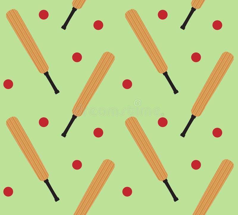 Vector Seamless Pattern of Cricket Bat and Ball Stock Vector ...