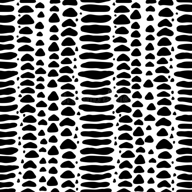 Vector Seamless Pattern with Crocodile or Alligator Skin. Monochrome ...