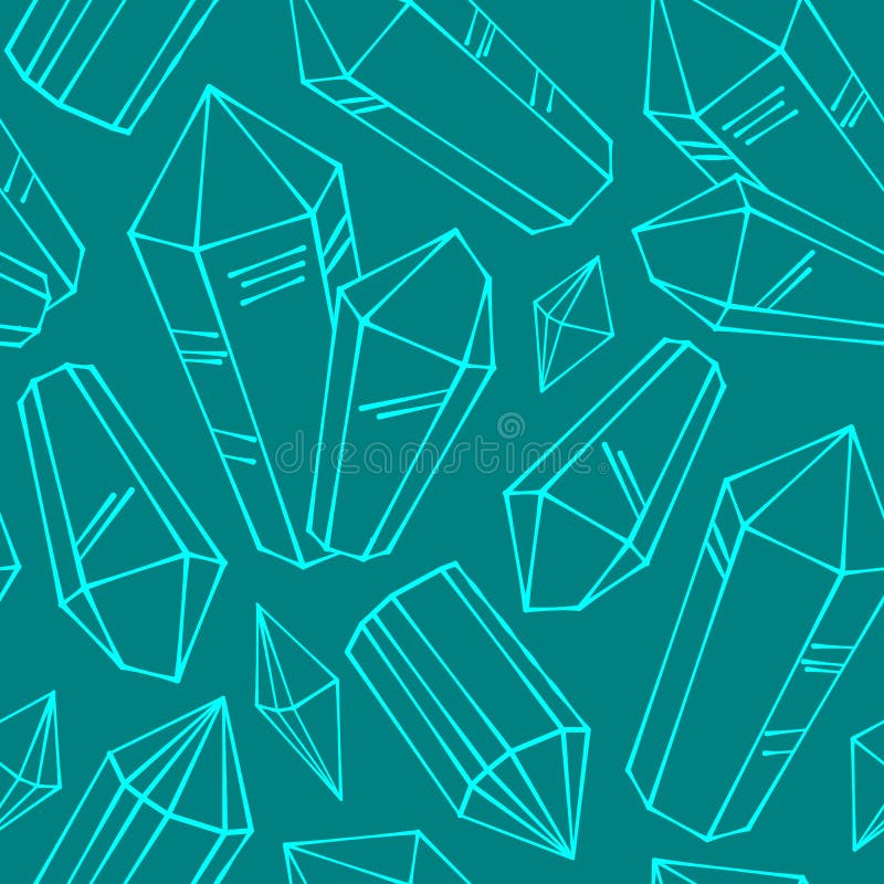 Vector Seamless Pattern with Crystals. Stock Vector - Illustration of ...
