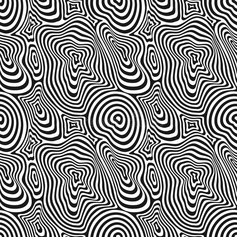 Vector Seamless Pattern, Curved Lines, Illusion Stock Vector ...