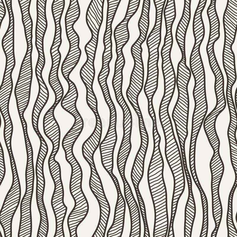 Vector Seamless Pattern of Curves Manually Drawn Stock Vector ...