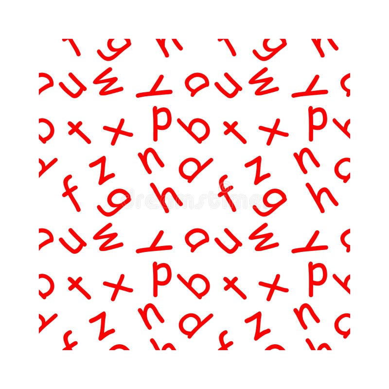 Letters a TO Z.Half Drop Seamless Pattern with Red a To Z Alphabet on ...