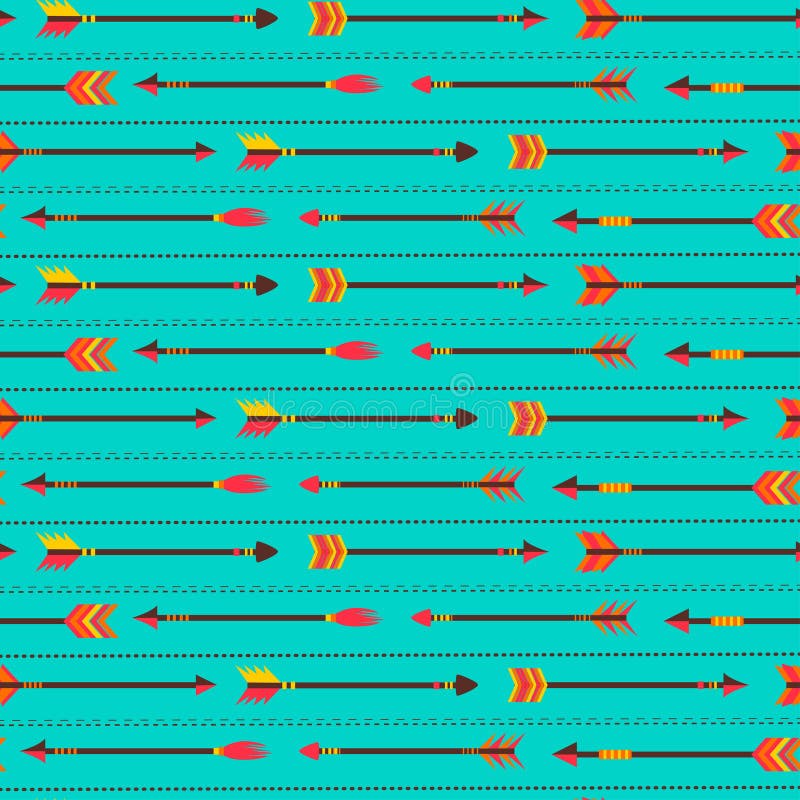 Vector Seamless Pattern with Cute Arrows Stock Vector - Illustration of ...