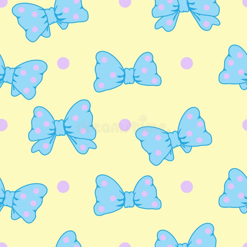 Vector Seamless Pattern with Cute Bows Stock Vector - Illustration of ...