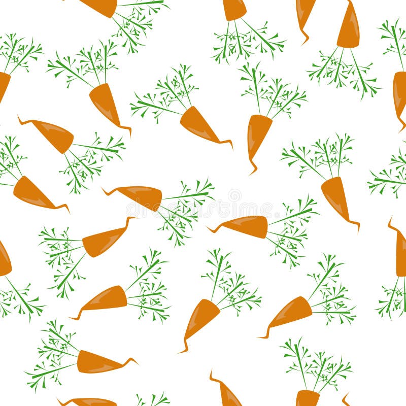 Vector Seamless Pattern Cute Carrot Illustration Stock Vector ...