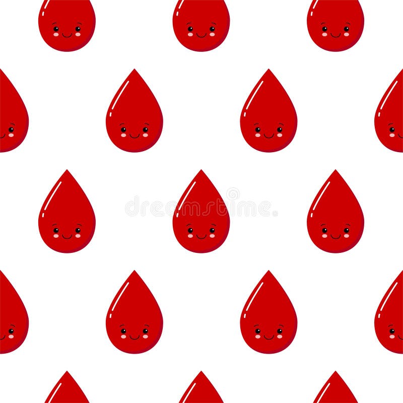 Vector Seamless Pattern with Cute Red Drops. Cute Repeated Illustration ...
