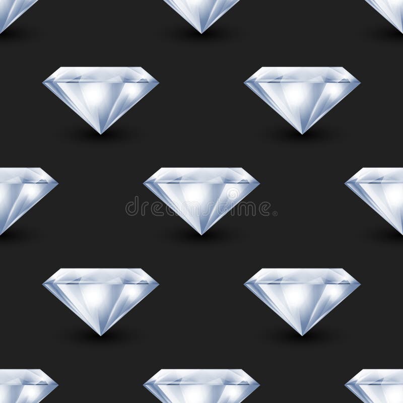 Vector Seamless Pattern with 3d Realistic Gemstone, Crystal ...