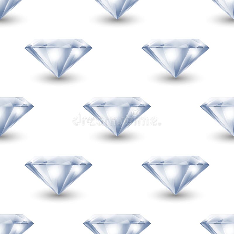 Vector Seamless Pattern with 3d Realistic Gemstone, Crystal ...